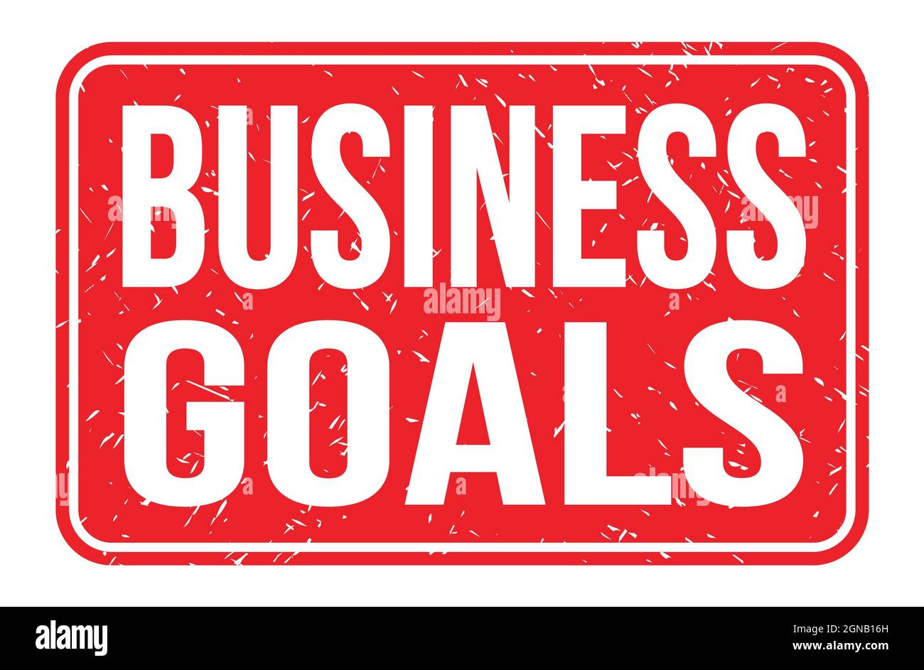 BUSINESS GOALS, words written on red rectangle stamp sign Stock Photo ...