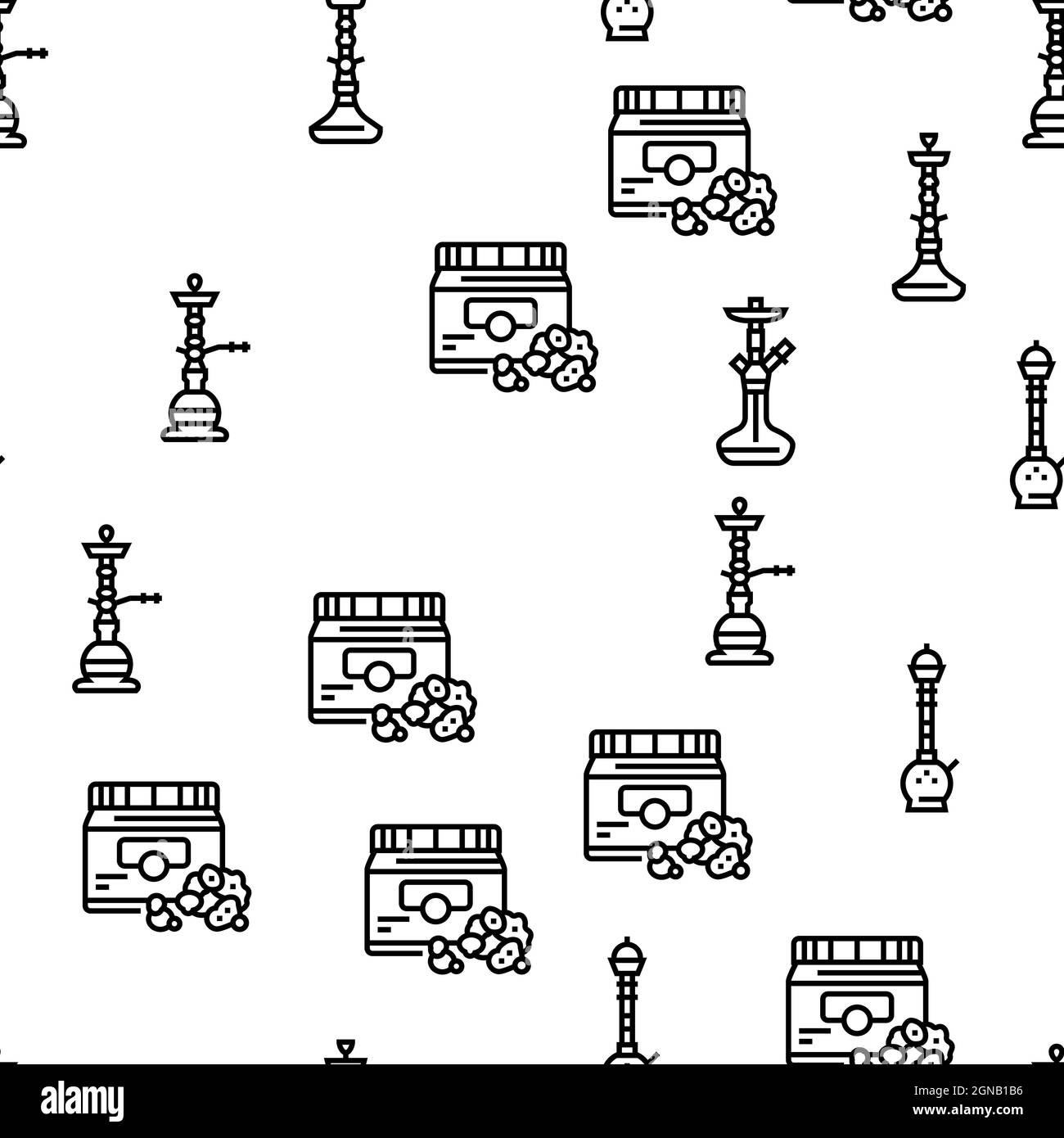 Hookah Tobacco Smoking Vector Seamless Pattern Stock Vector Image & Art ...