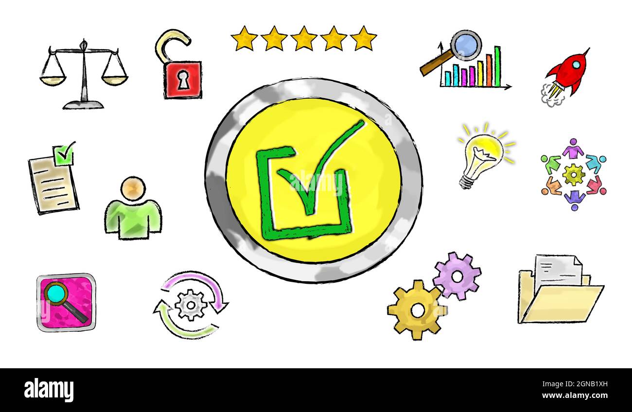 Illustration of a validation concept Stock Photo - Alamy