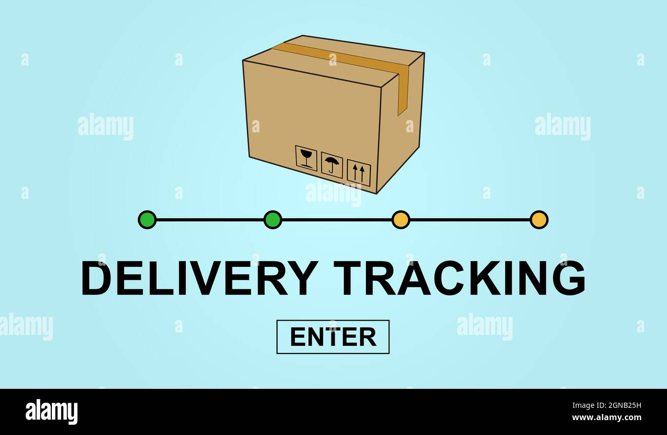 Illustration of a delivery tracking concept Stock Photo - Alamy