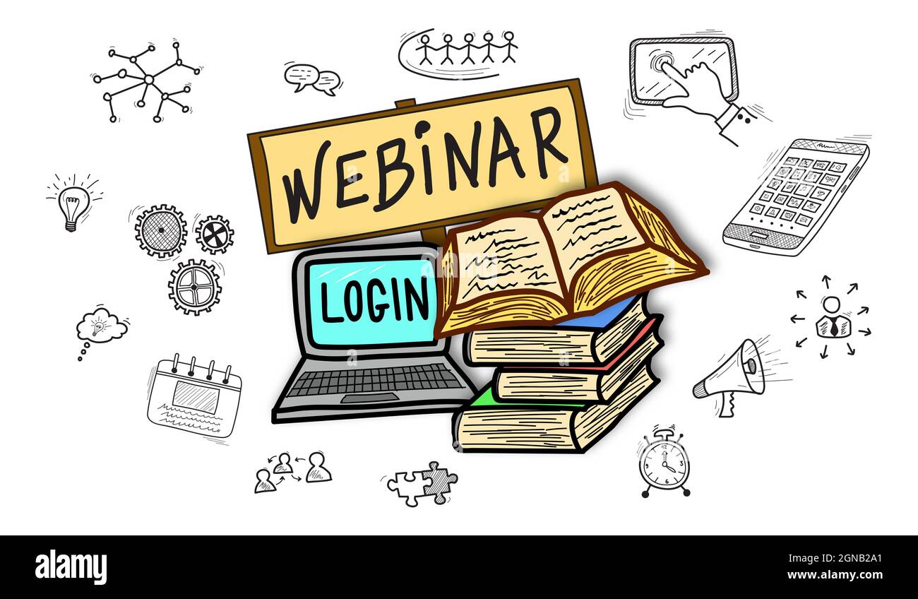 Illustration of a webinar concept Stock Photo - Alamy