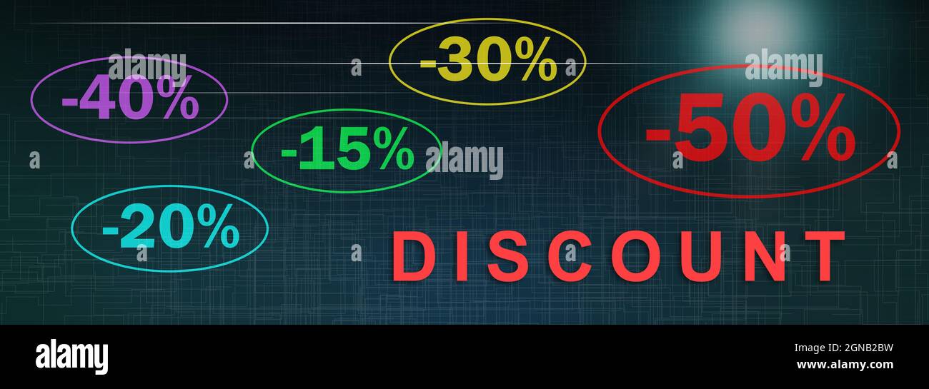 Illustration of a discount concept Stock Photo - Alamy