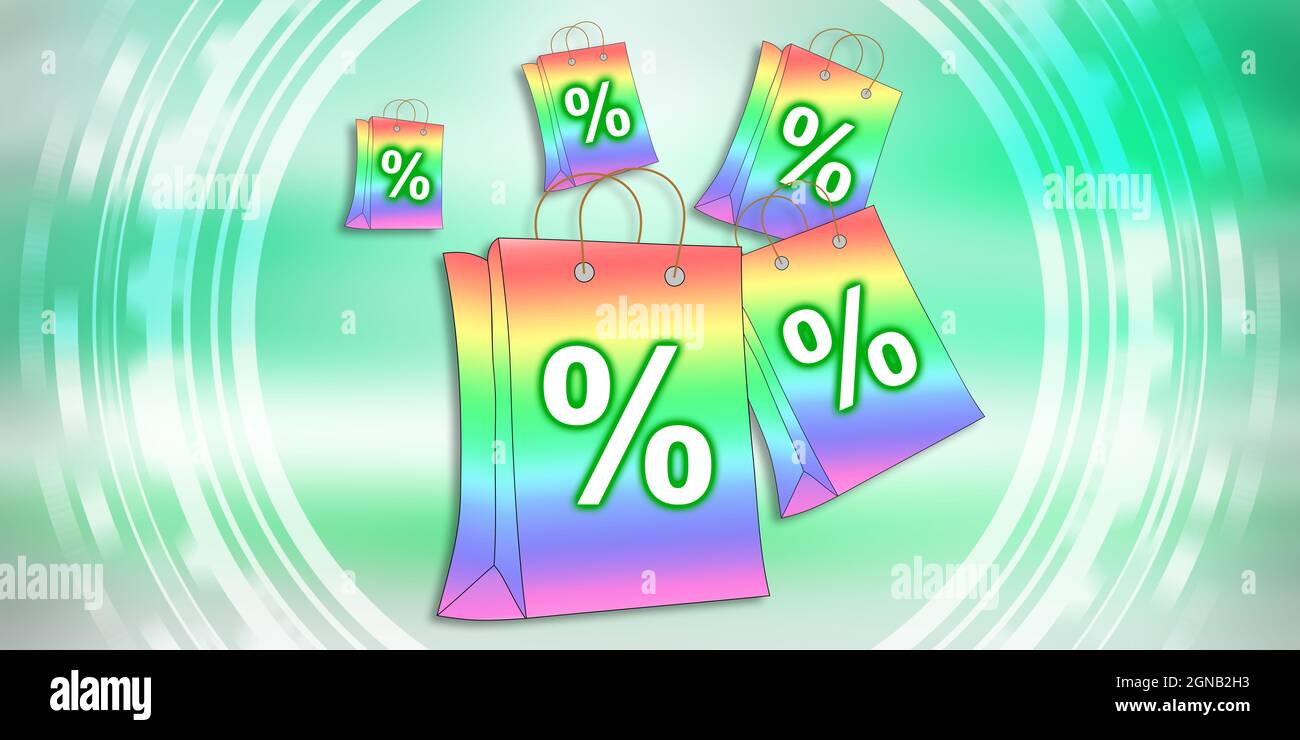 Illustration of a sales and discounts concept Stock Photo - Alamy