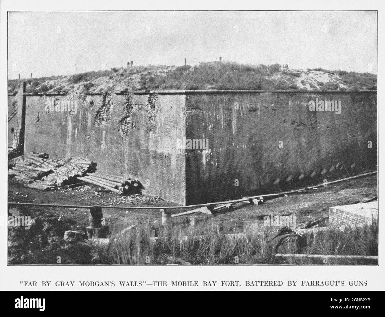 Fort Morgan at Mobile Bay, BATTERED BY FARRAGUT'S GUNS from the book ...