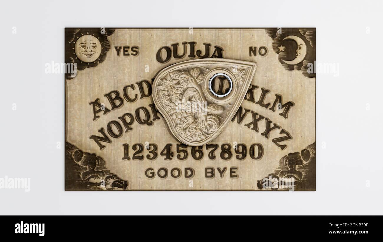 ouija table isolated on white background 3d illustration Stock Photo ...
