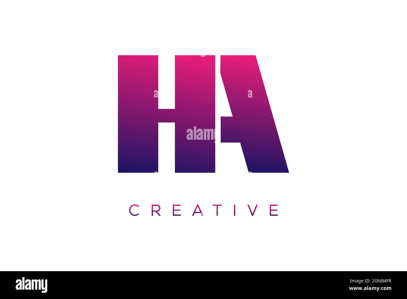 Logo and symbol design with alphabet ah and letters hi-res stock ...