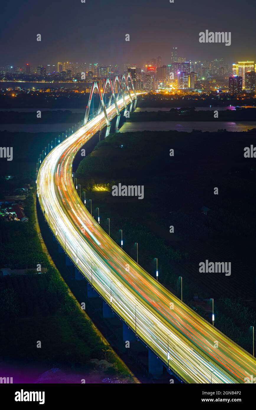 Nhat Tan bridge in Ha Noi captial northern Vietnam Stock Photo - Alamy