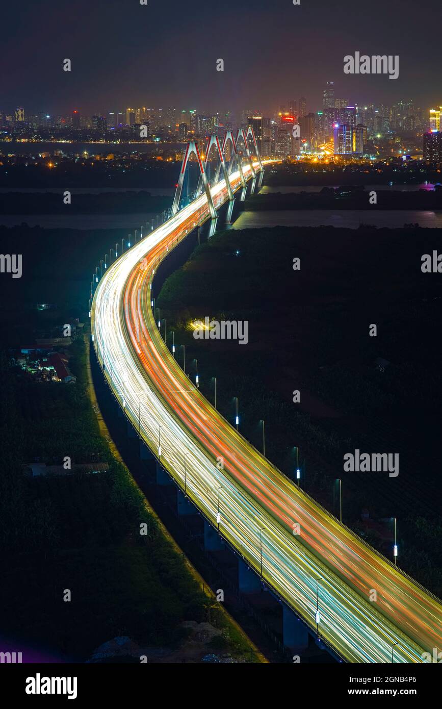 Nhat Tan bridge in Ha Noi captial northern Vietnam Stock Photo - Alamy
