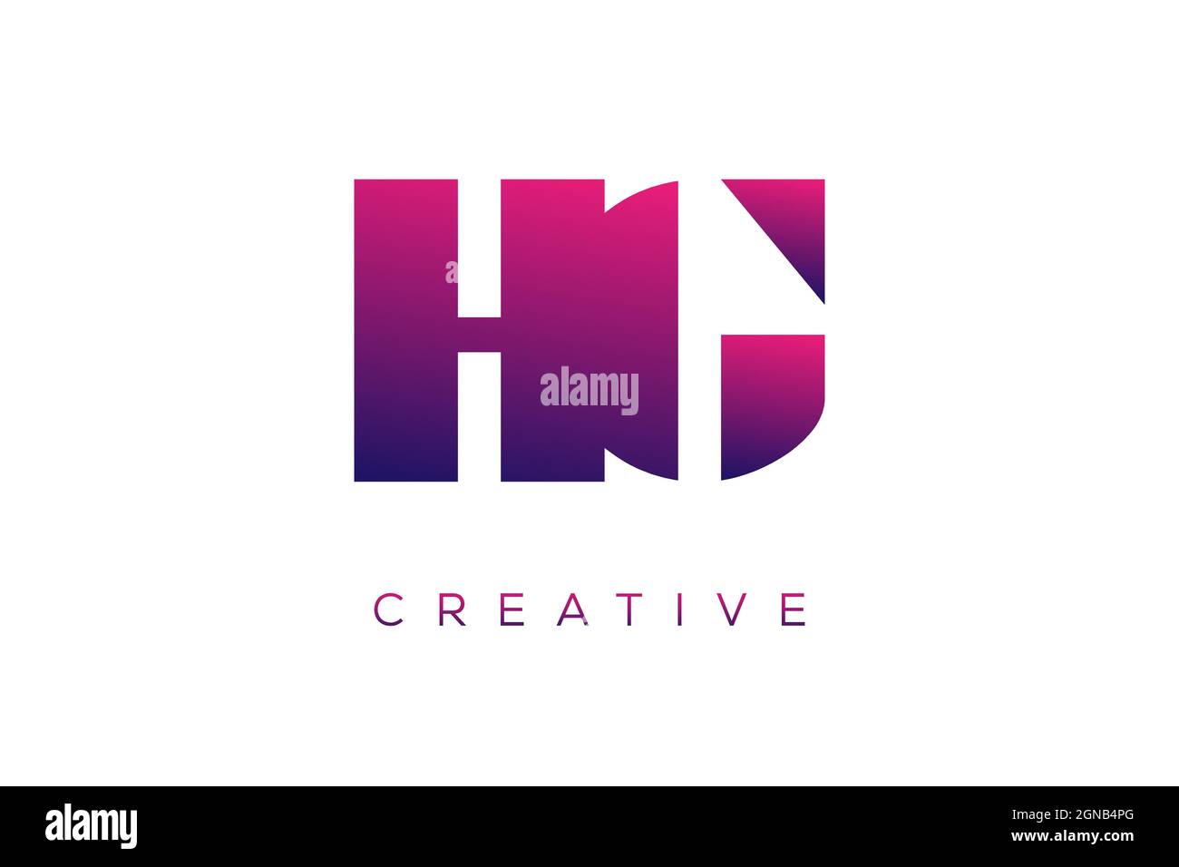 Initials hg and gh Combination letter creative color alphabet company ...