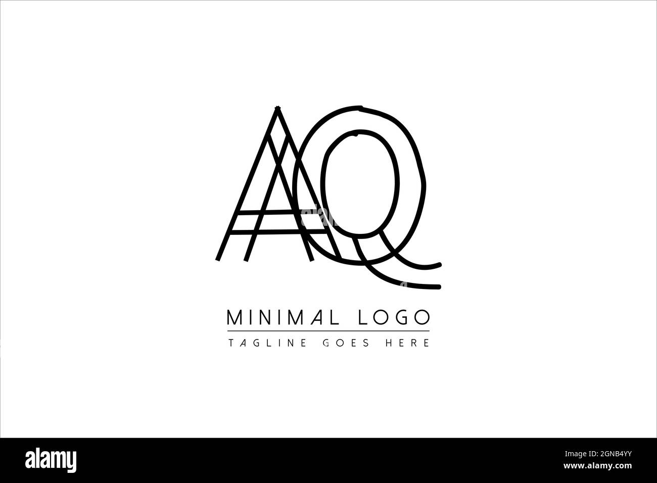 Signature logo initial letters aq vector vectors hi-res stock ...