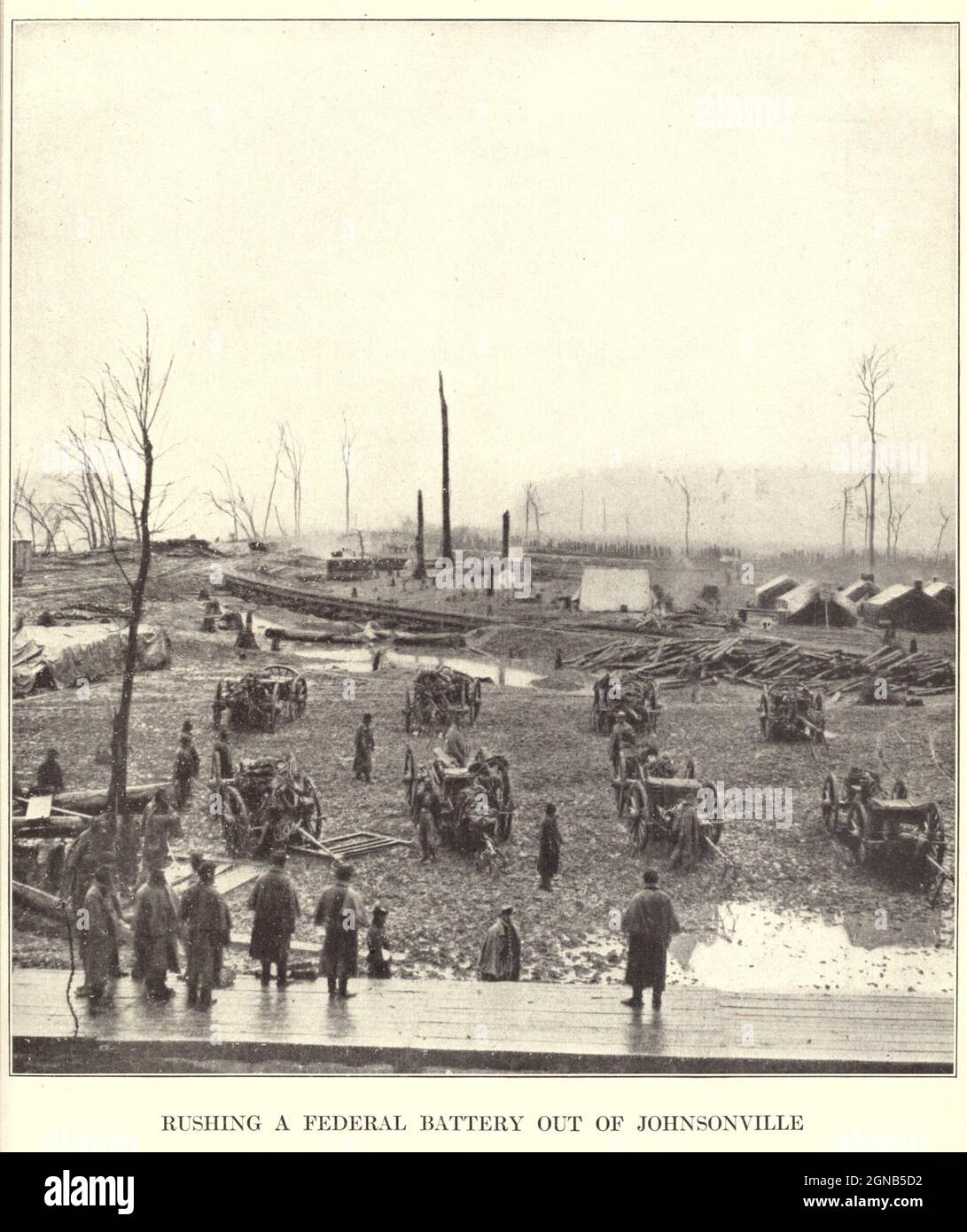 the garrison at Johnsonville, on the Tennessee, eighty miles due west ...