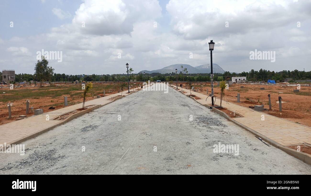 Road development underway in a residential layout Stock Photo - Alamy
