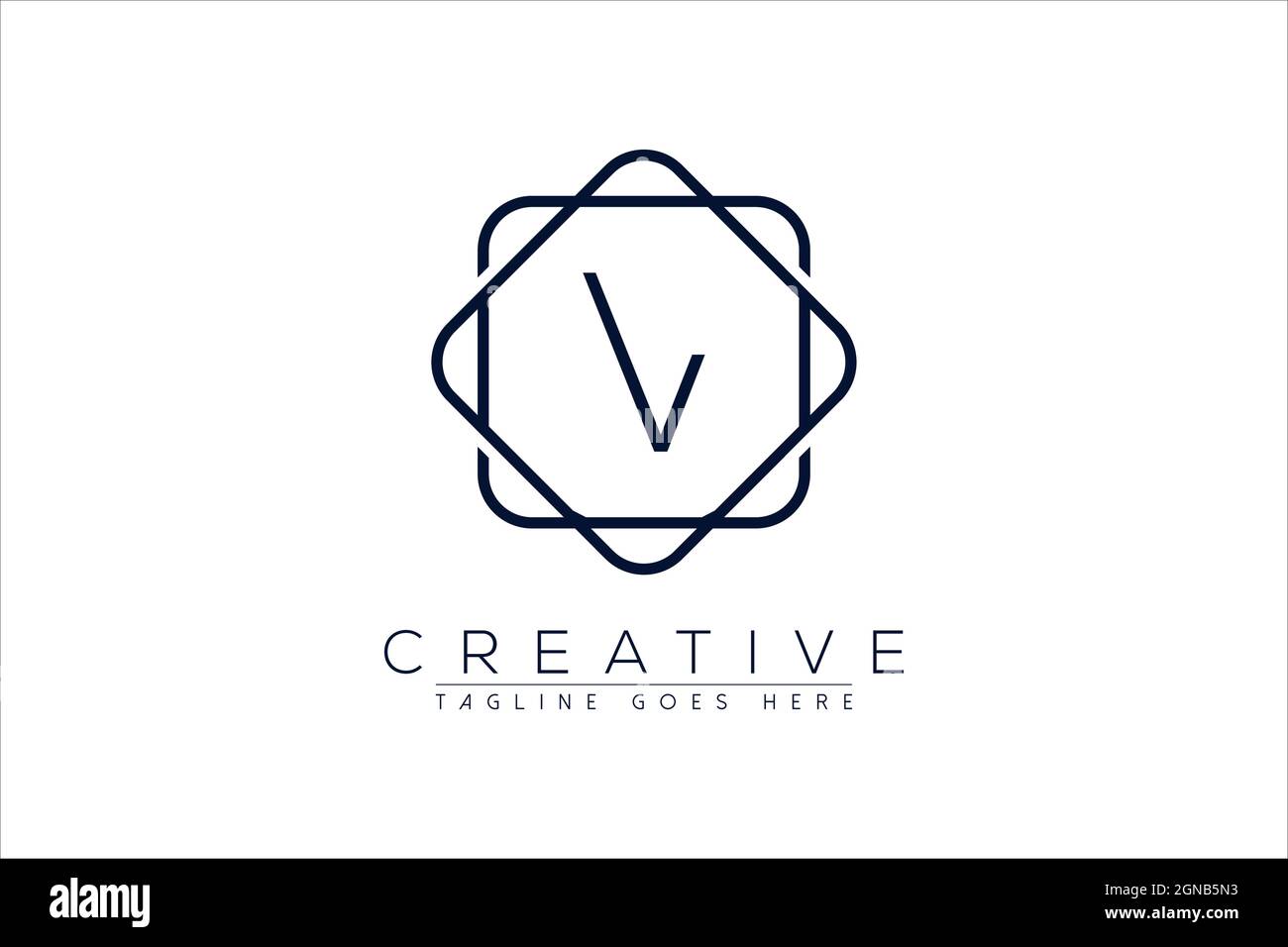 Luxury v Initial Logo frame symbol icon, Luxury and graceful floral ...