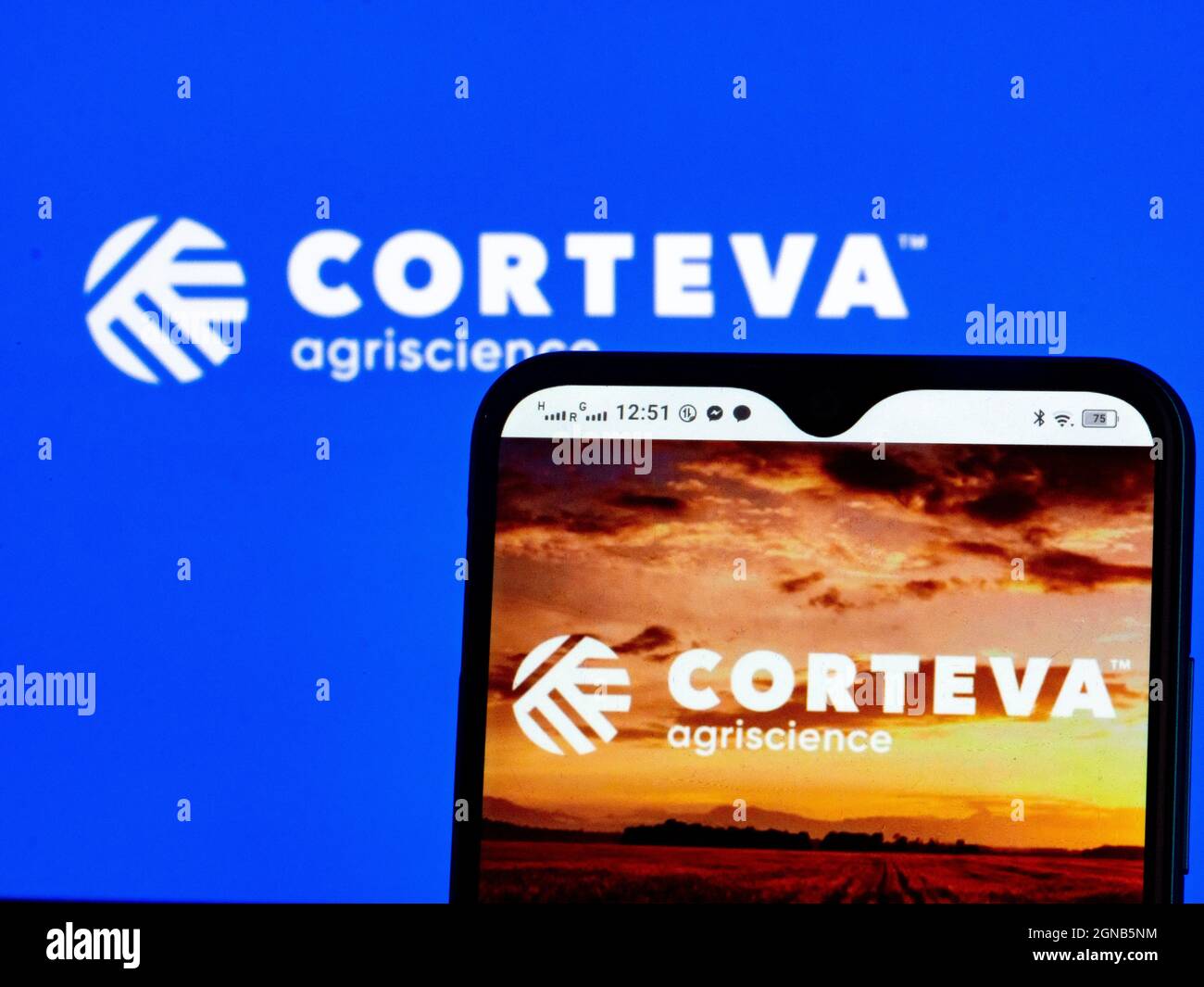 In this photo illustration Corteva, Inc. logo seen displayed on a ...