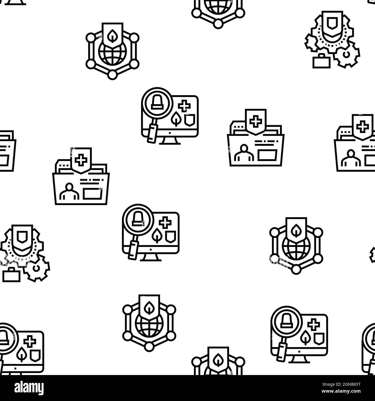 Health Safety Environment Hse Vector Seamless Pattern Stock Vector ...