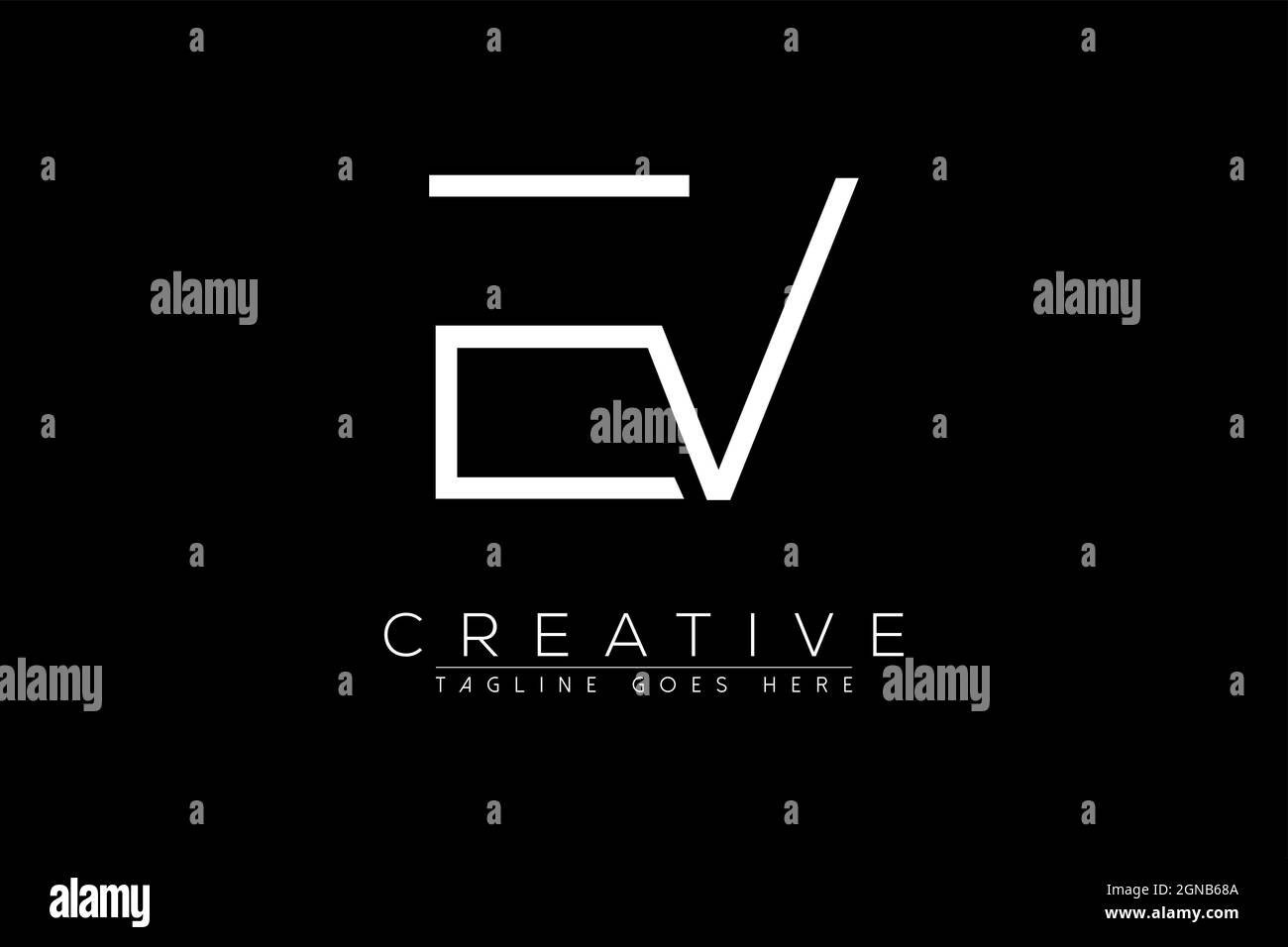 Letter ev, ve, e, v, Abstract initial monogram letter alphabet logo ...