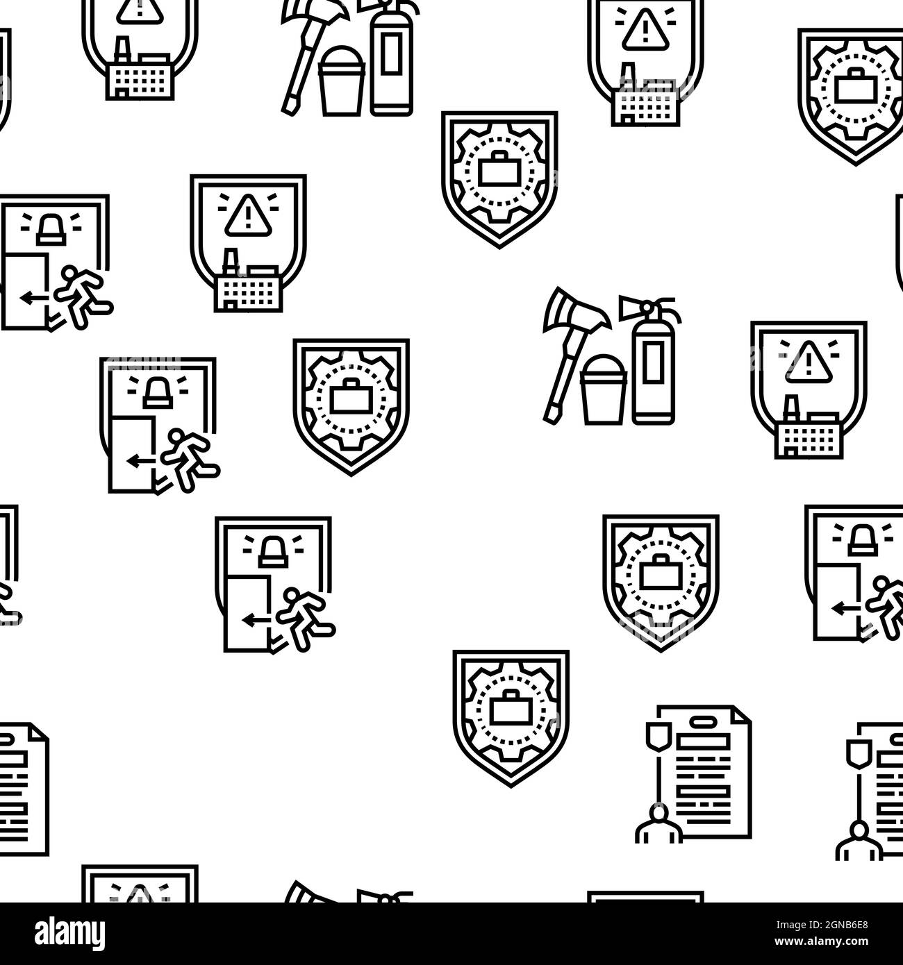 Health Safety Environment Hse Vector Seamless Pattern Stock Vector ...