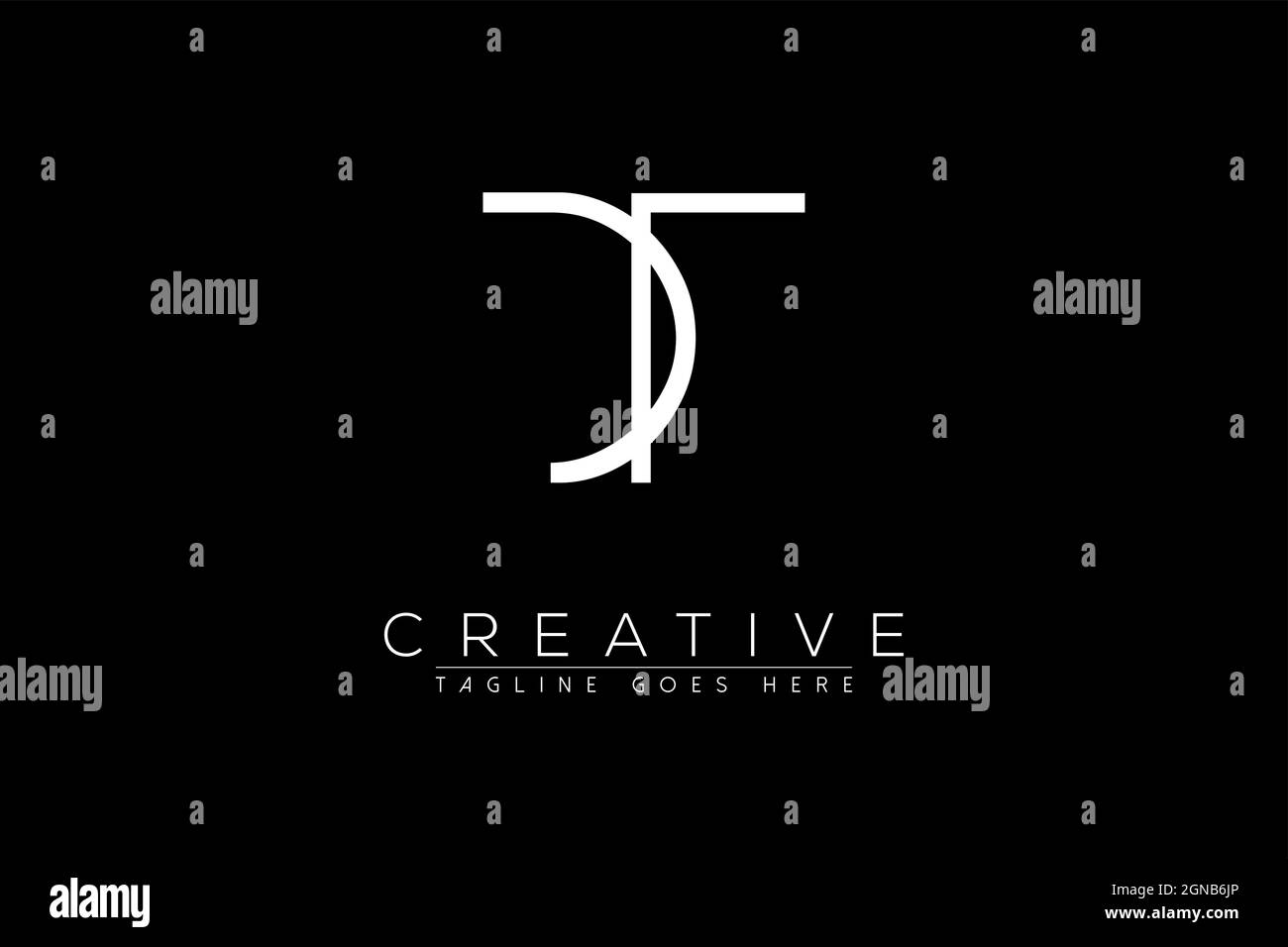 Letter dt, td, d, t, Abstract initial monogram letter alphabet logo ...