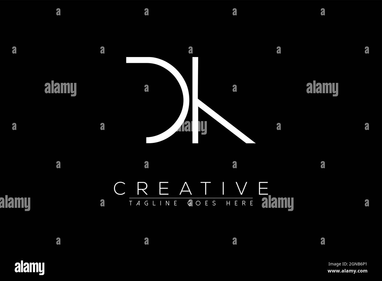 Letter dk, kd, d, k, Abstract initial monogram letter alphabet logo ...