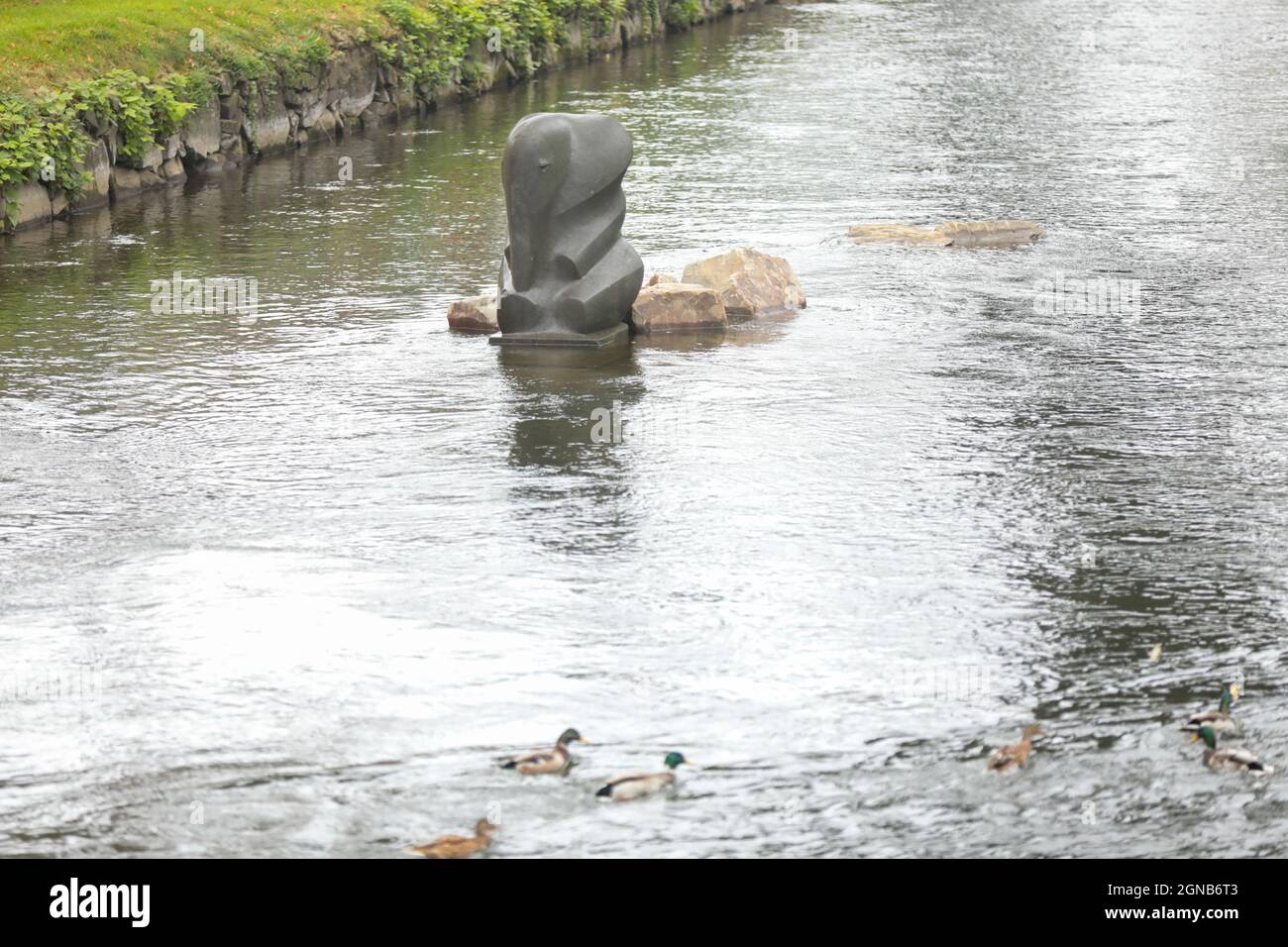 Wuppertal, Germany. 24th Sep, 2021. The elephant sculpture "Tuffi" sits ...