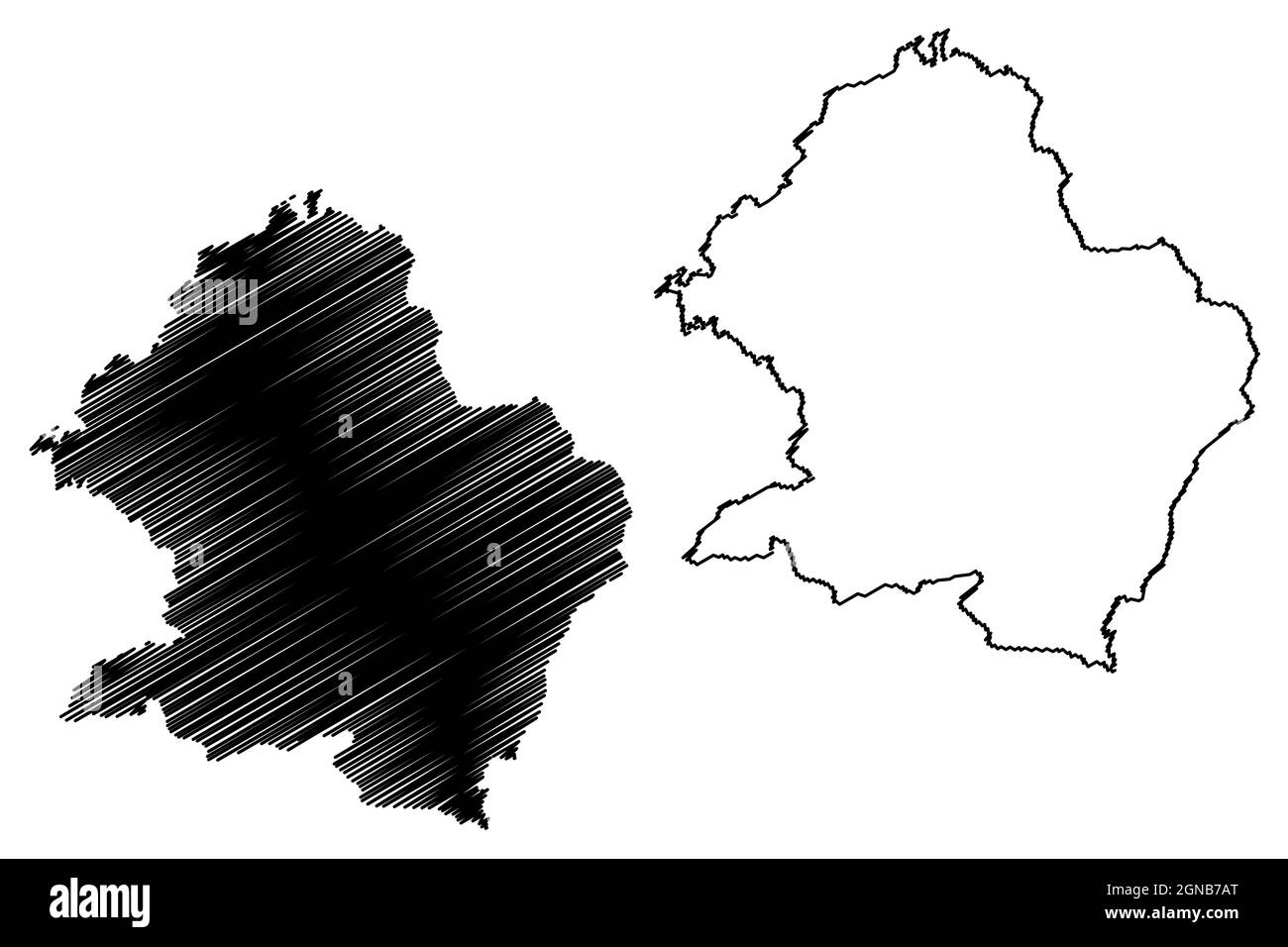 Dima Hasao district (Assam State, Republic of India) map vector ...