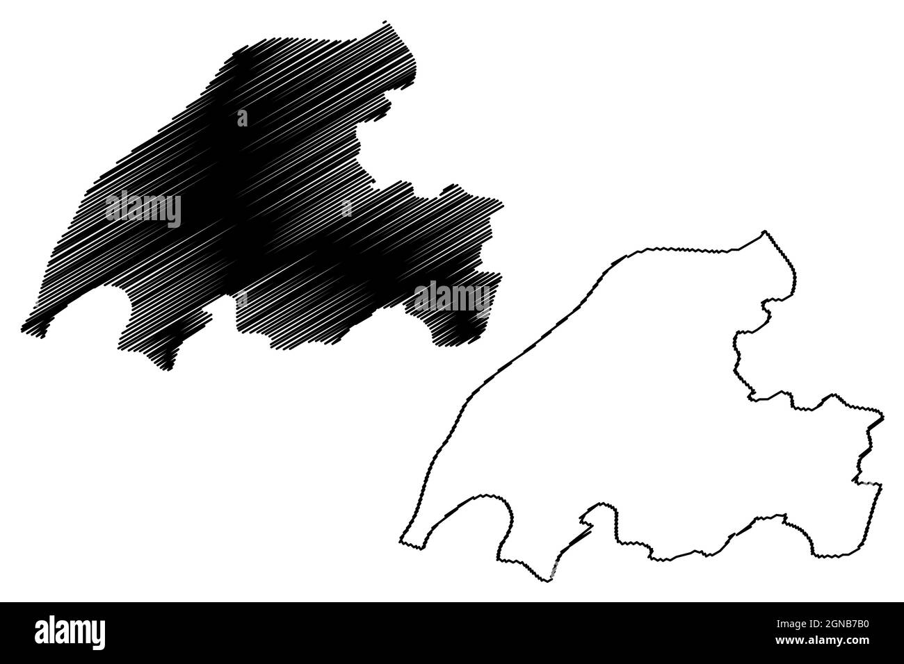 Dibrugarh district (Assam State, Republic of India) map vector ...