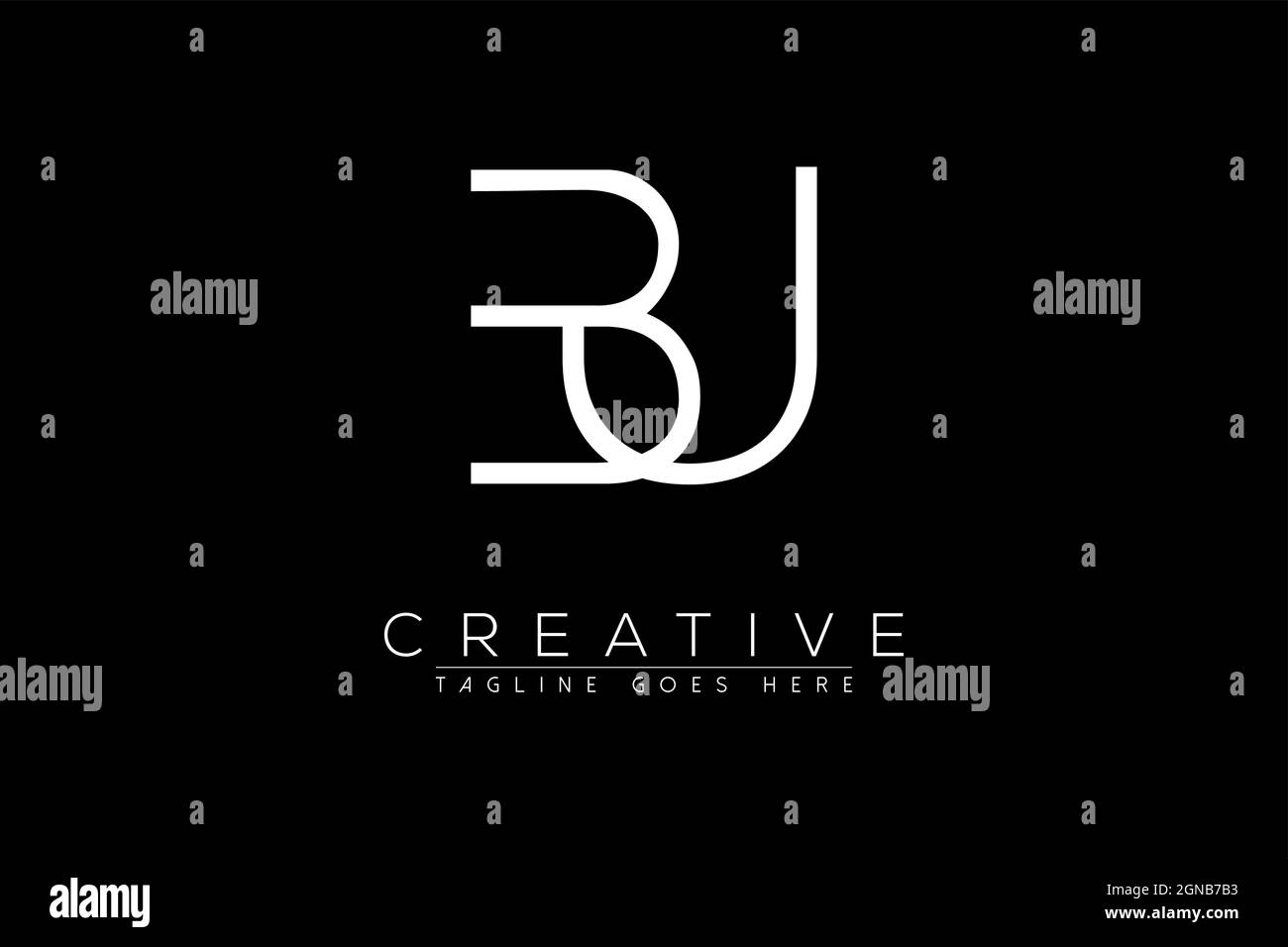 Letter bu, ub, b, u, Abstract initial monogram letter alphabet logo ...