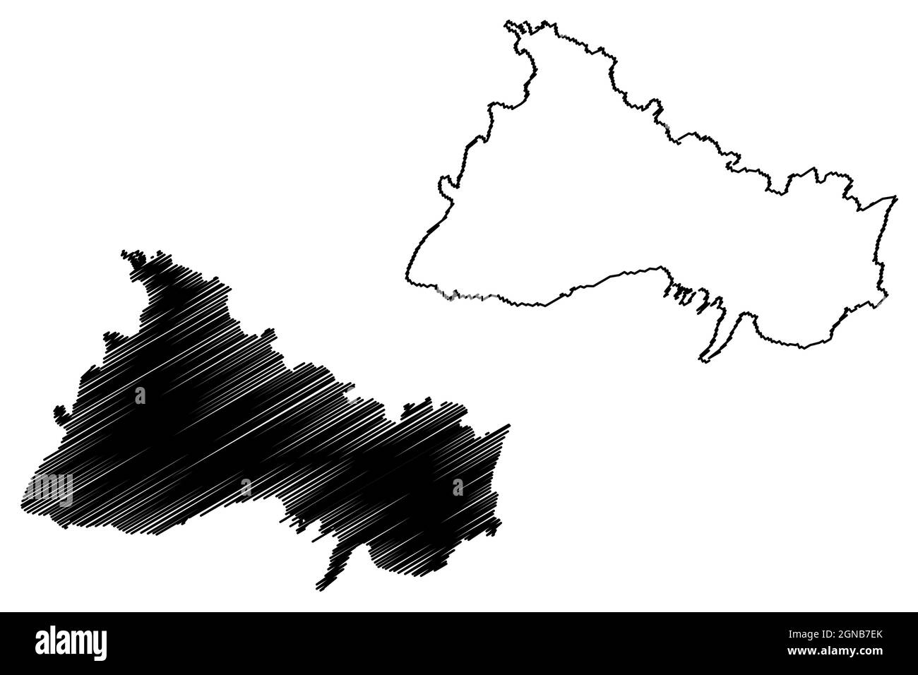 Dharmapuri district (Tamil Nadu State, Republic of India) map vector ...