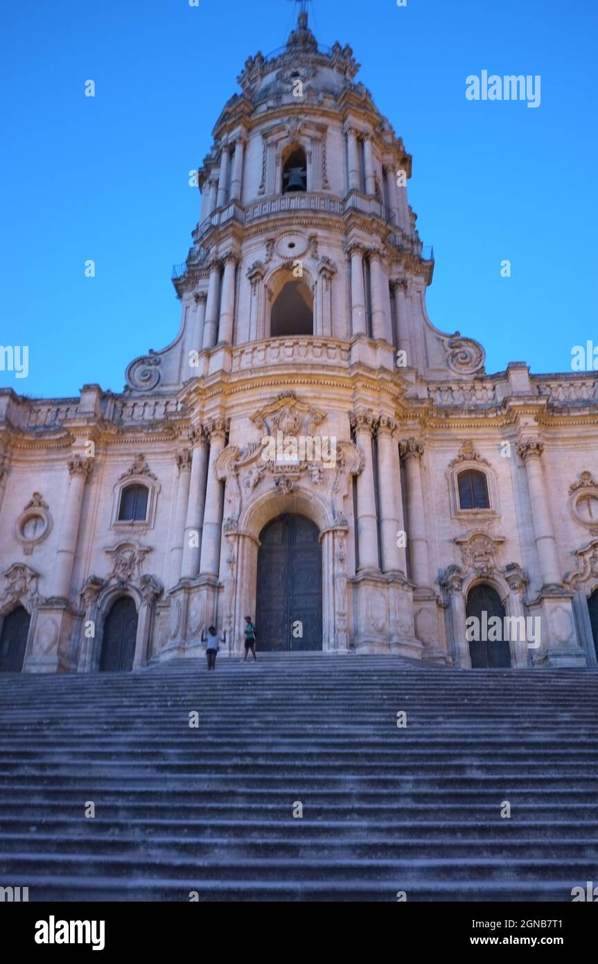 Vertical shot of the facade of St. George cathedral under a blue clear ...