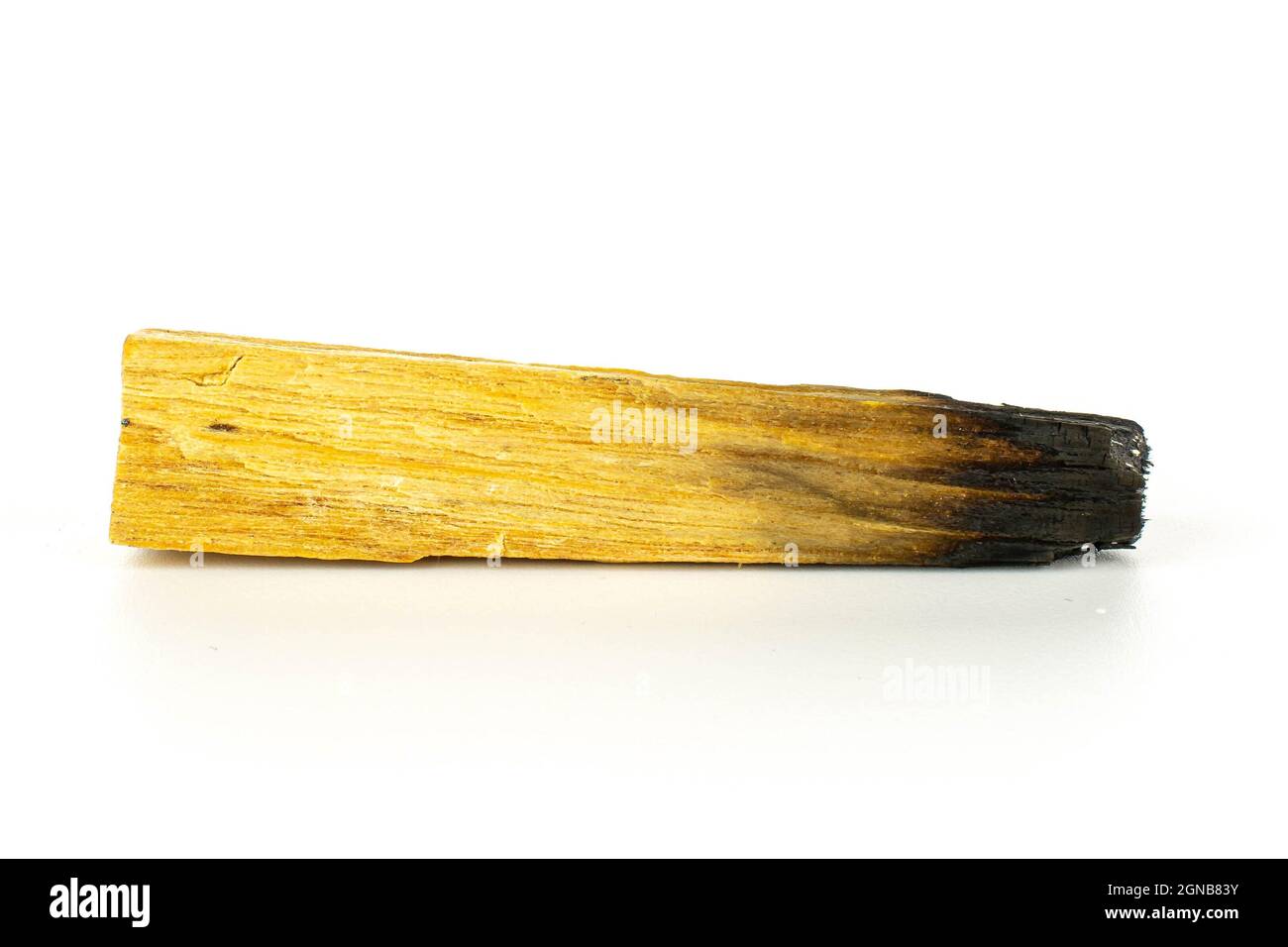 One whole burnt palo santo stick isolated on white background Stock ...