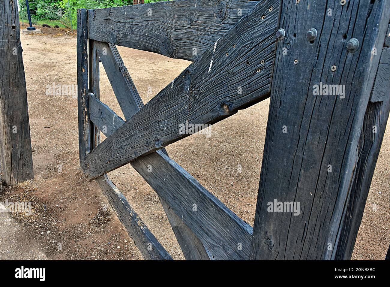 Old, weathered farm gate Stock Photo - Alamy
