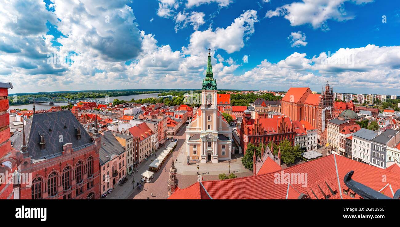 Aerial panoramic view of Old Town of Torun, Poland Stock Photo - Alamy