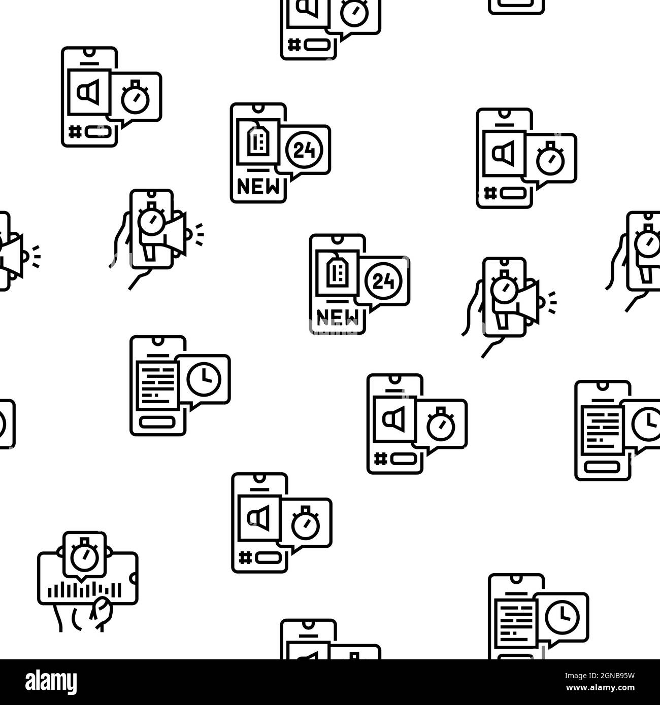 Ephemeral Content Vector Seamless Pattern Stock Vector Image & Art - Alamy