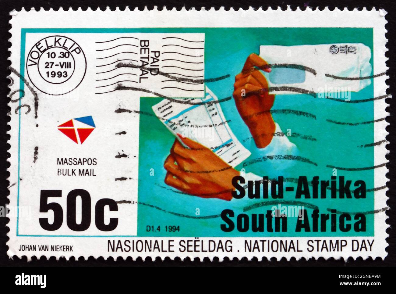 SOUTH AFRICA - CIRCA 1994: a stamp printed in South Africa shows Hands ...
