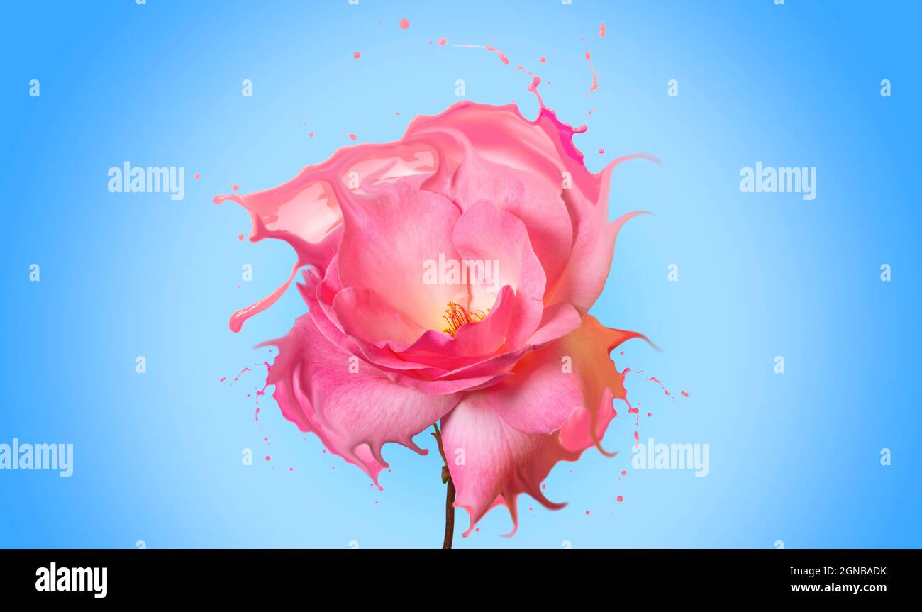 Beautiful splash blue ink stain hi-res stock photography and images - Alamy