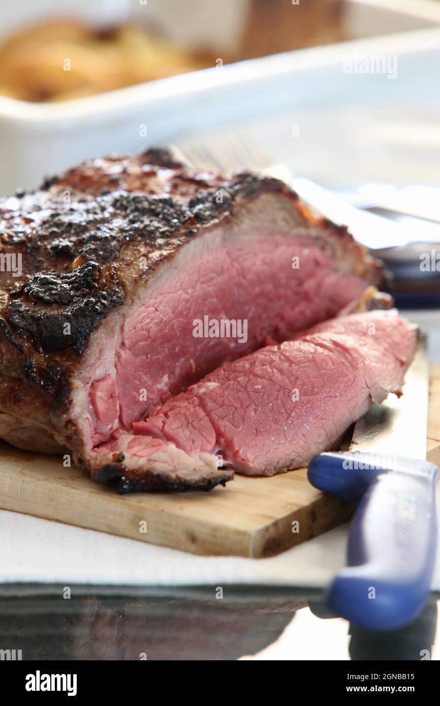 perfect Home made Roast Beef Stock Photo - Alamy
