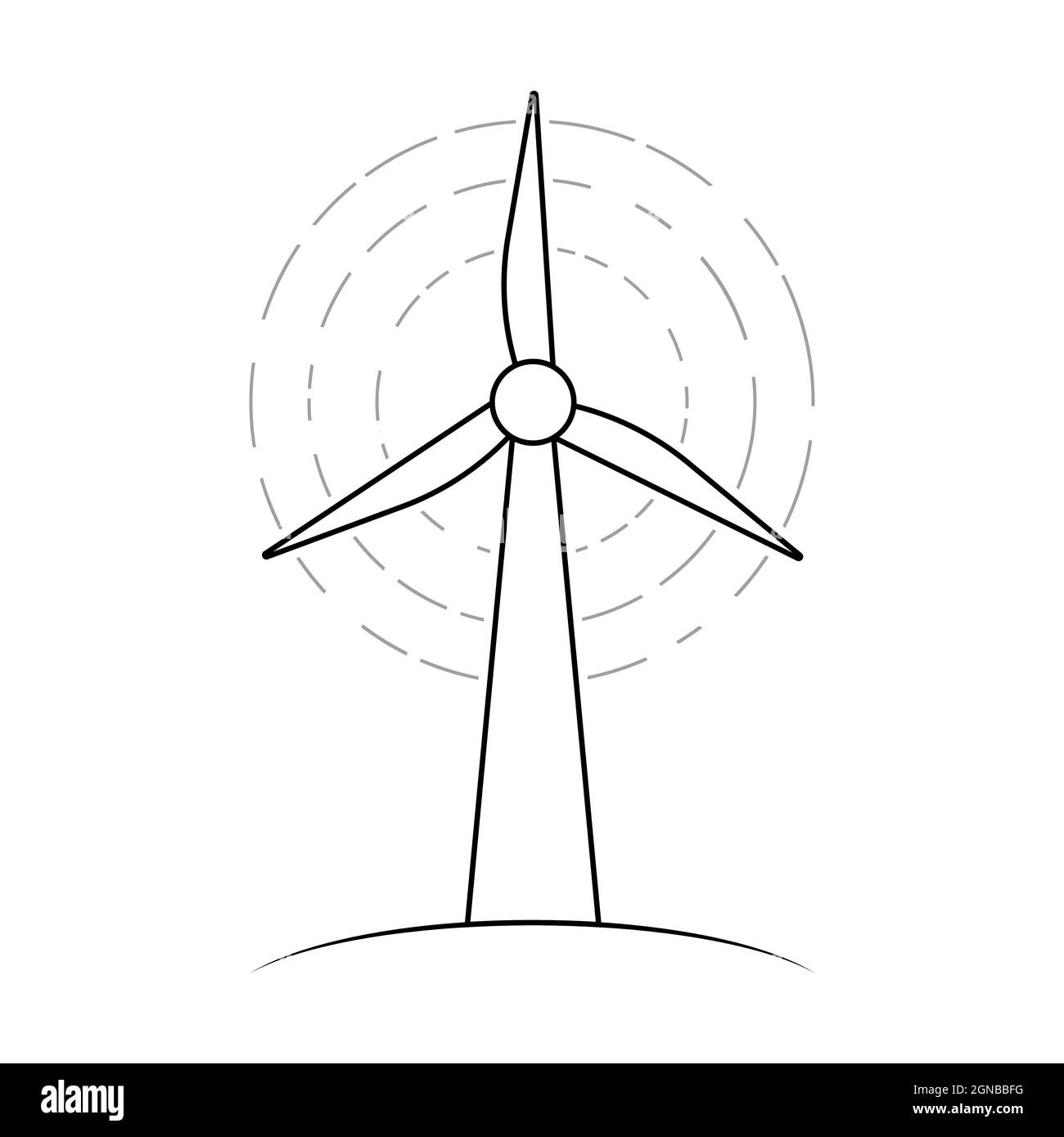 Wind farm power station plant windmill, symbol environmentally friendly ...