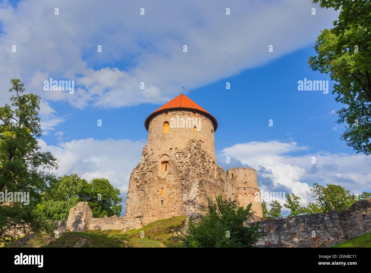 Old town, city, castle and park in Cesis, Latvia Stock Photo - Alamy
