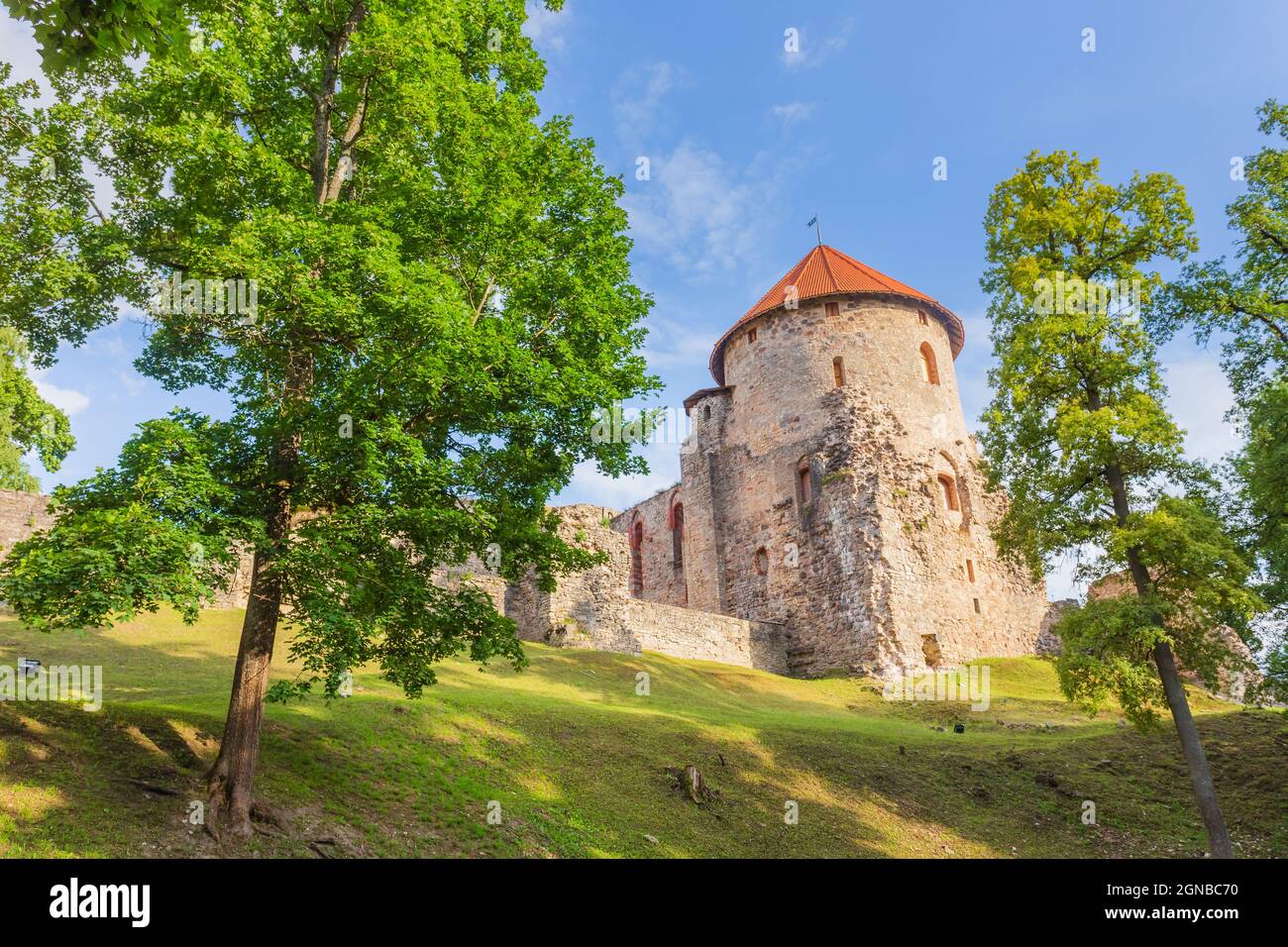 Old town, city, castle and park in Cesis, Latvia Stock Photo - Alamy