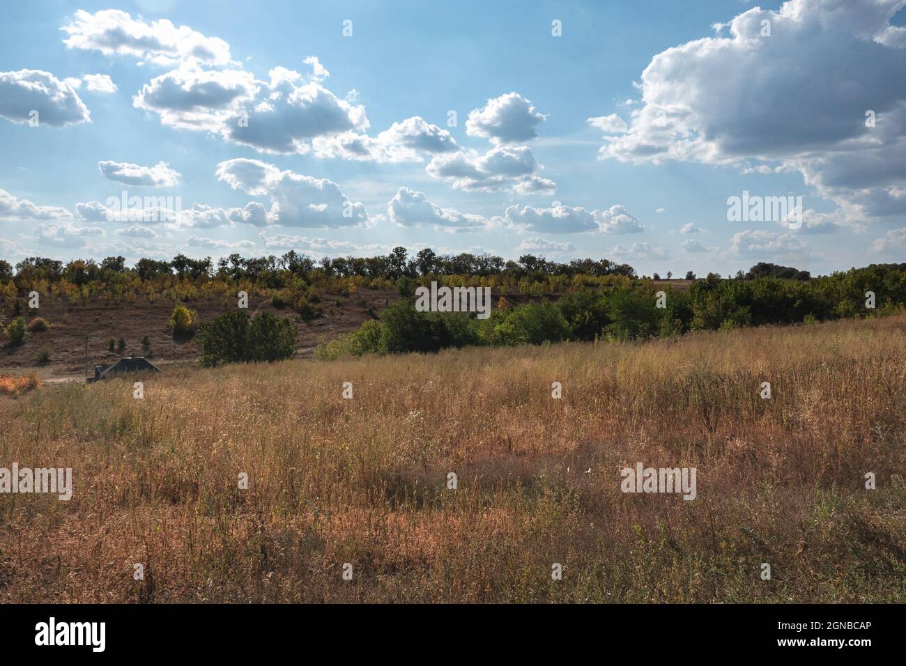 Countryside landscape in the early autumn. Beautiful view on the ...