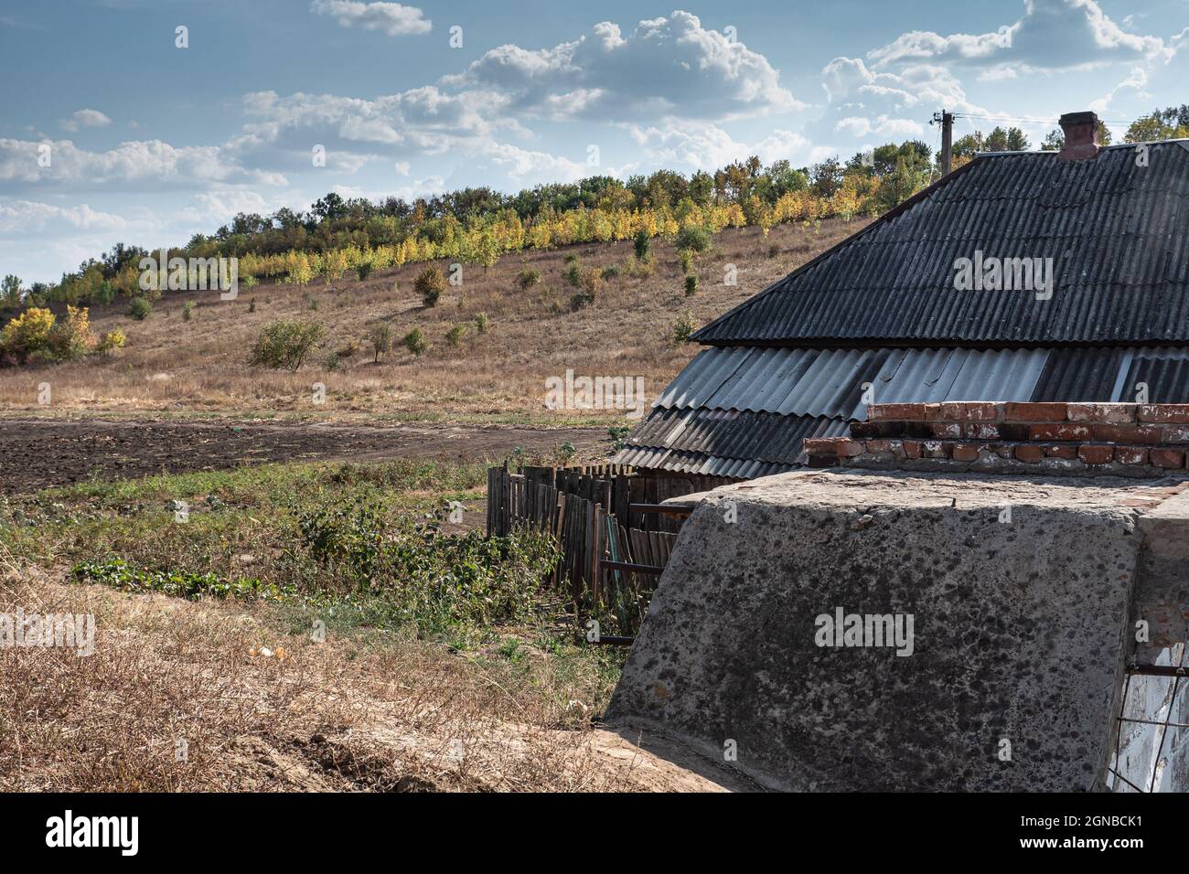Countryside landscape in the early autumn. Beautiful view on the ...