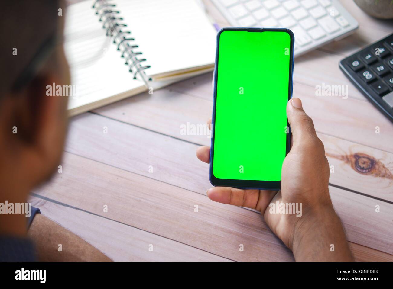 Top view smartphone green chroma hi-res stock photography and images ...