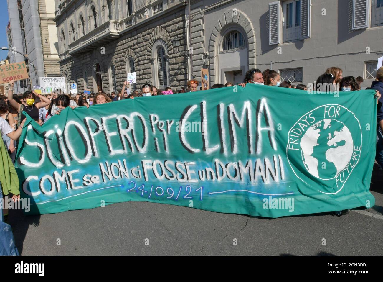 Florence Italy Climate strike: young students demostration angaist ...