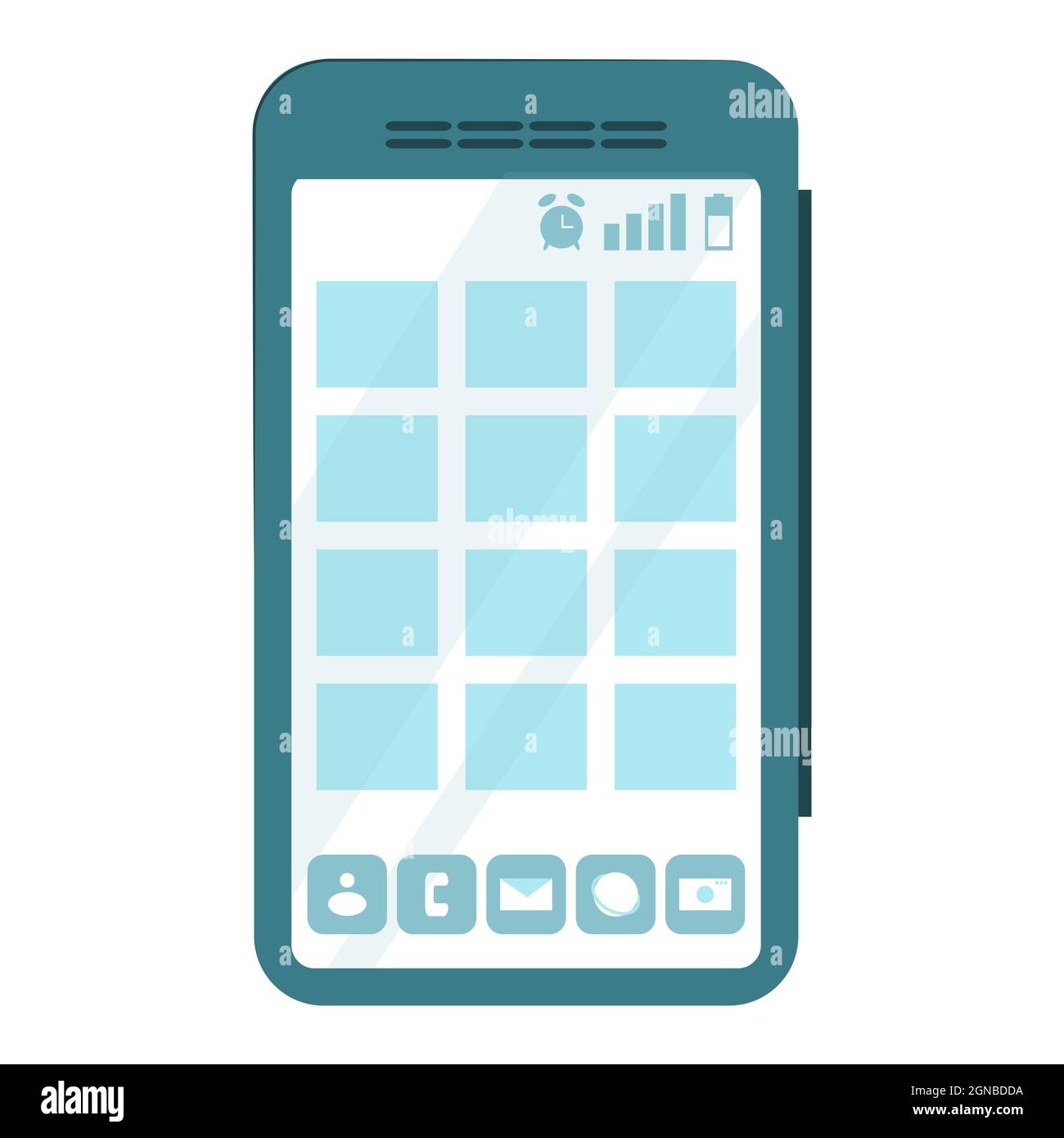 Mobile phone isolated on white background. Vector flat illustration ...