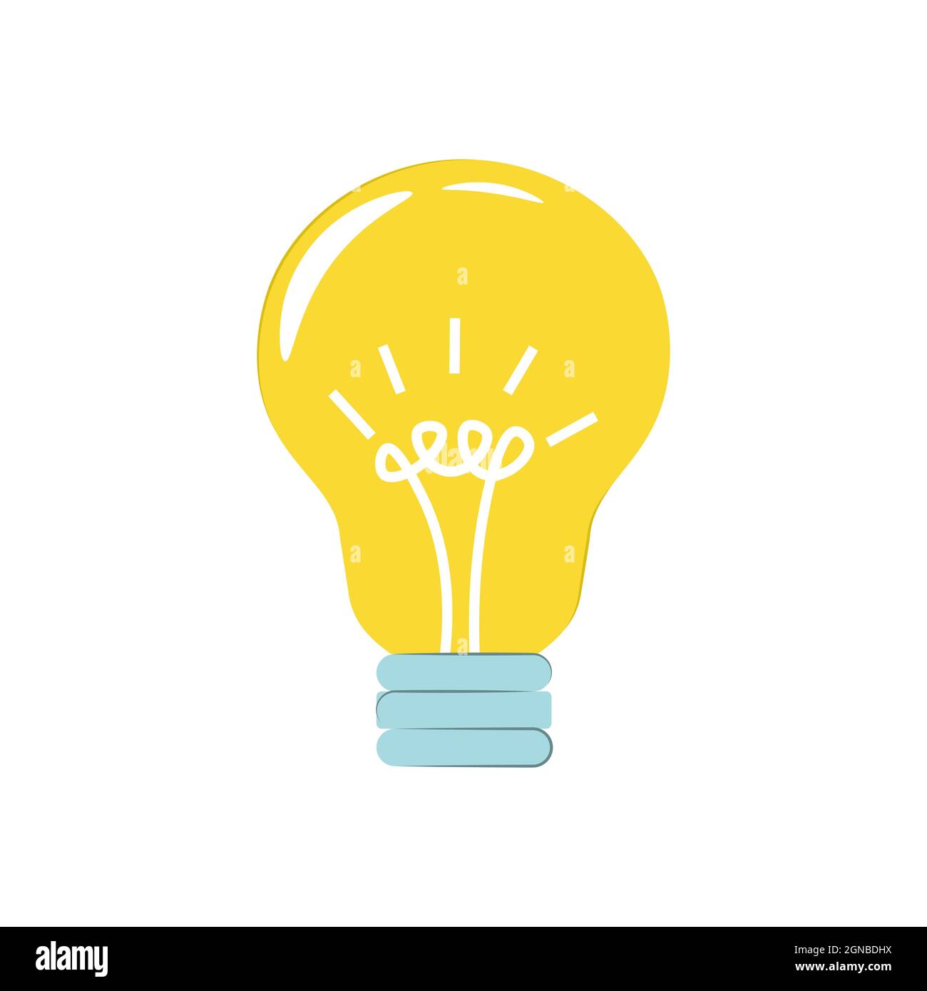 Light bulb isolated on white background. Vector flat illustration ...