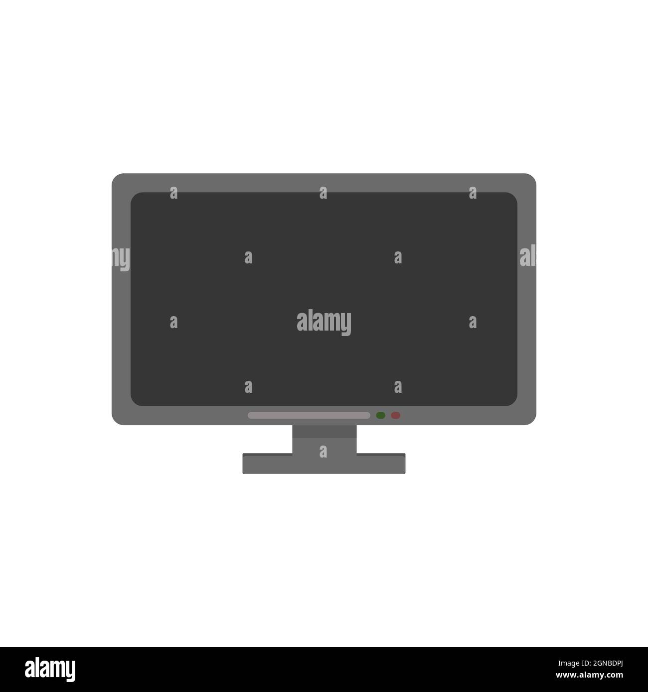 LCD TV monitor isolated on white background. vector flat illustration ...