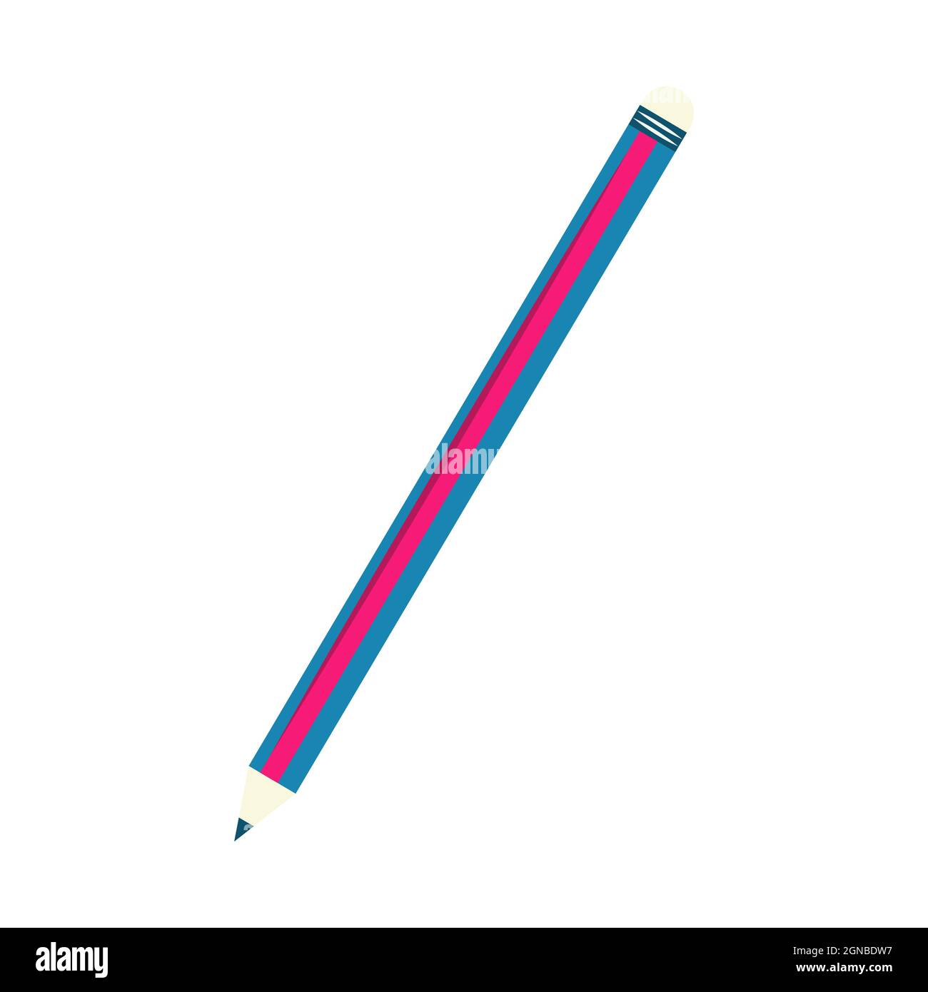 Simple pencil isolated on white background. Vector flat illustration ...