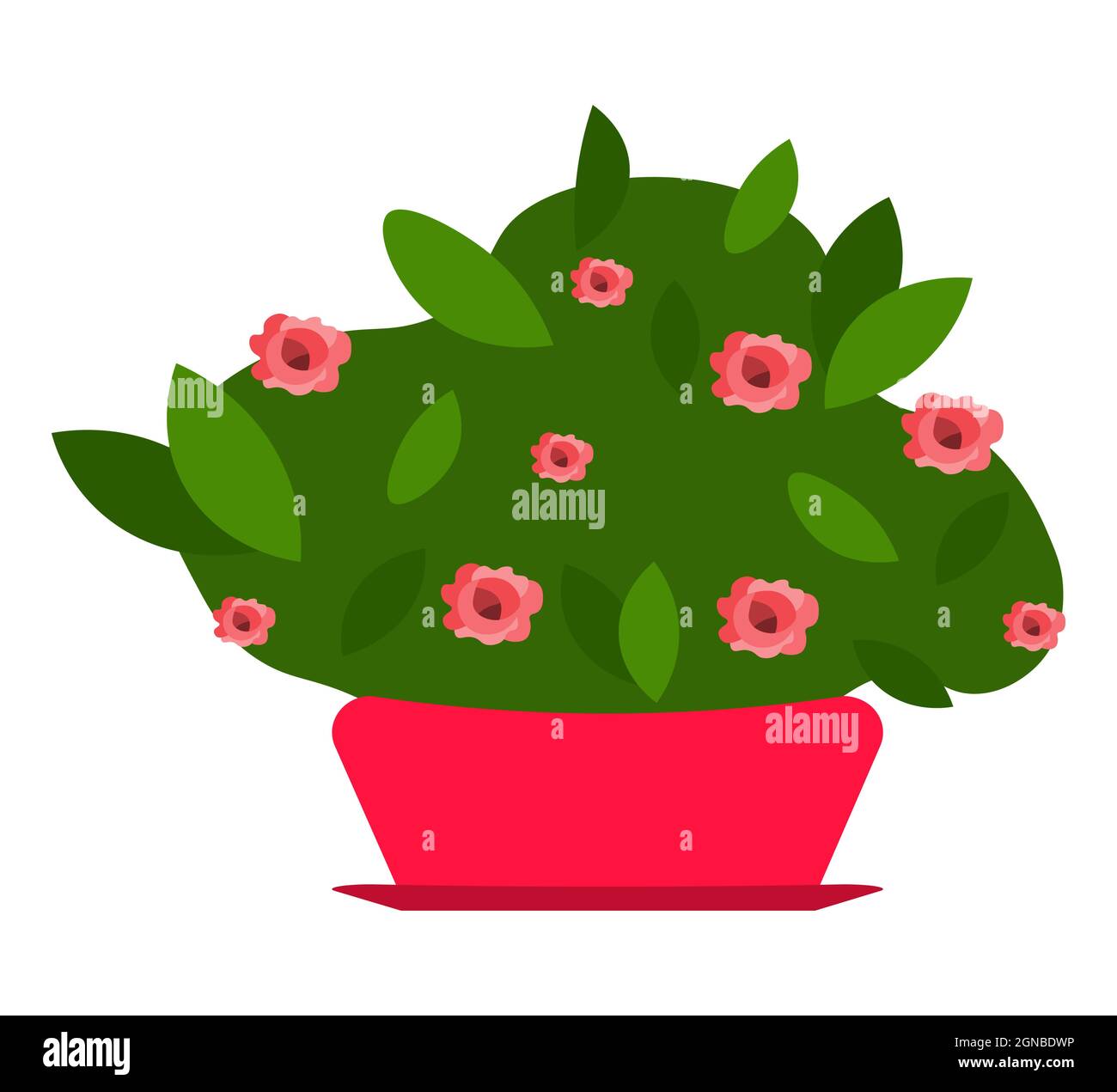 Vector illustration flower, plant growing in a pot Stock Vector Image ...