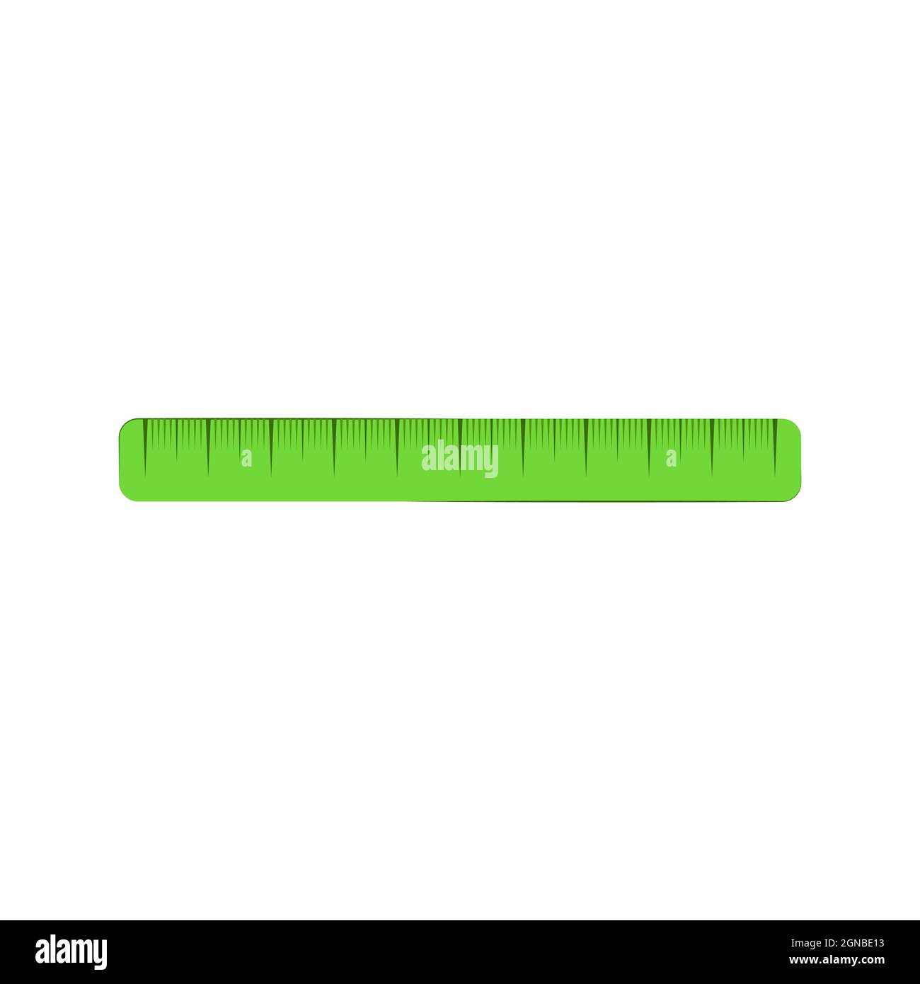 one green ruler isolated on white background. Vector flat illustration ...