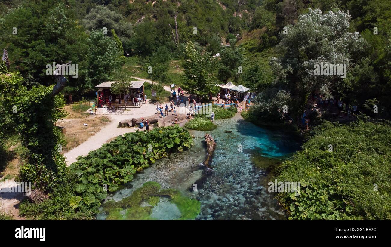 The Blue eye in the south of Albania Stock Photo - Alamy